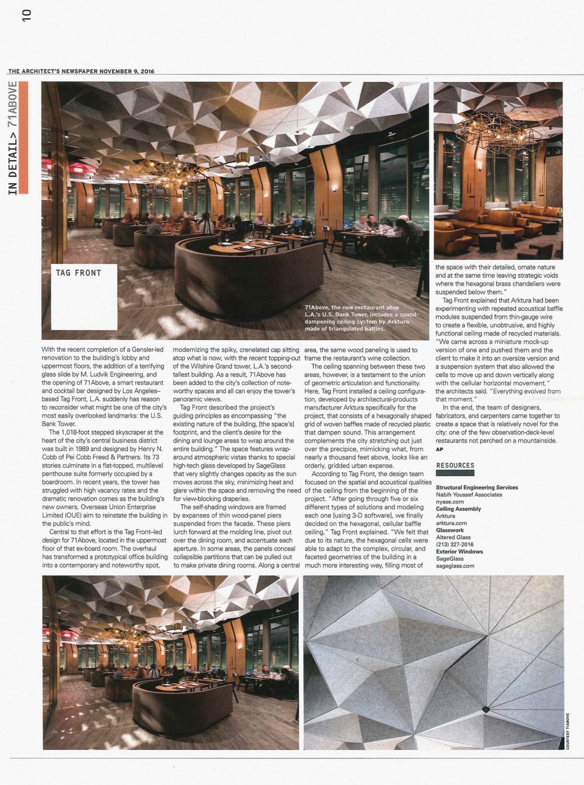 The Architect's Newspaper Feature - 71 Above, Custom Acoustical Ceiling ...