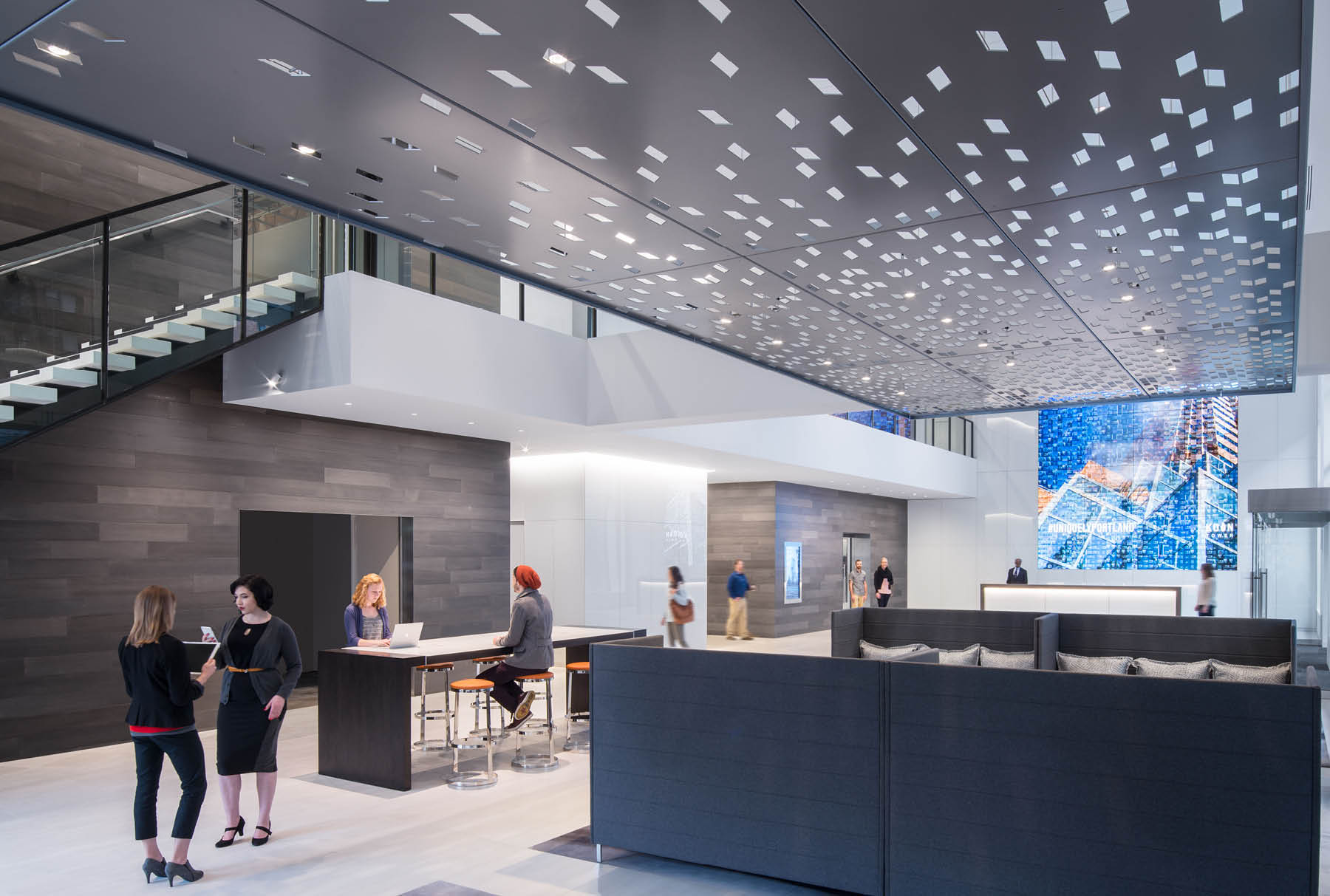 Arktura Solutions Studio® - Koin Lobby, Portland - Custom Ceiling