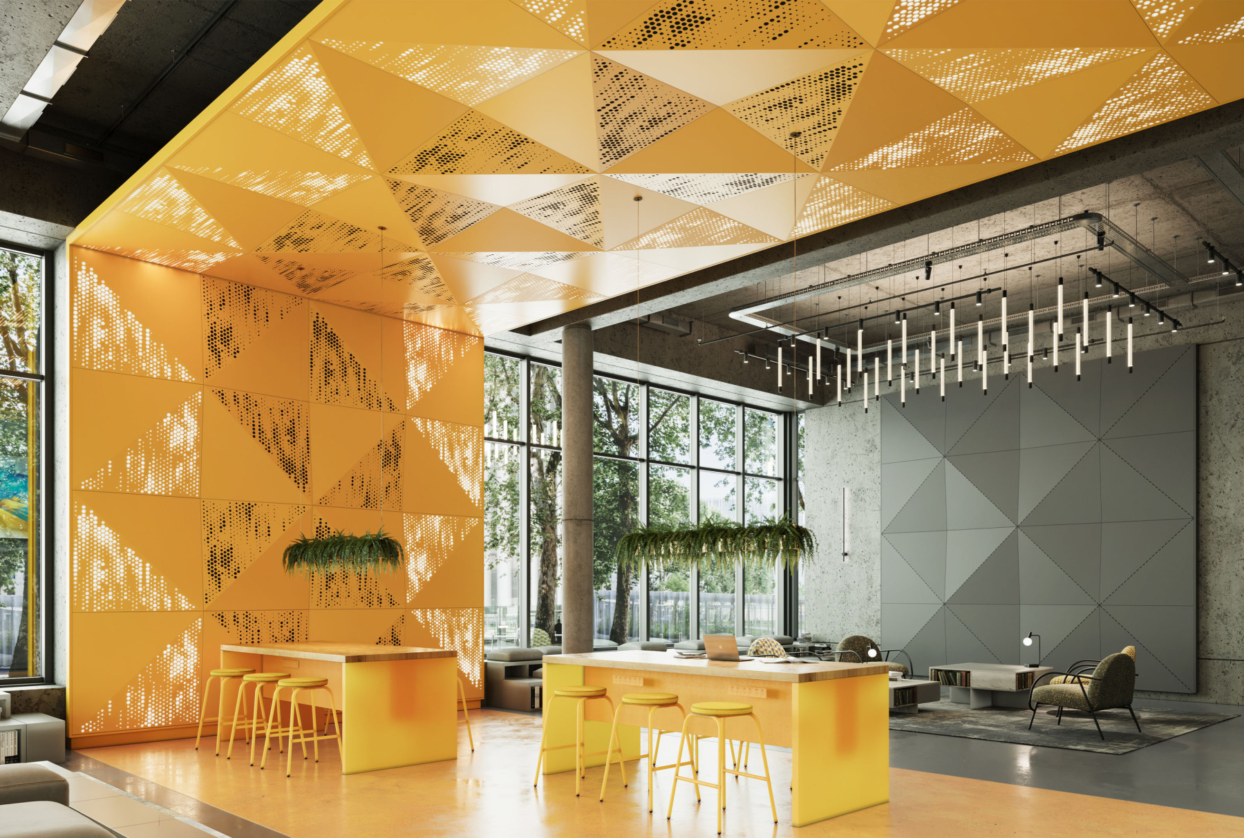9 Colorful Wall and Ceiling Panel Ideas for Commercial Projects - Arktura